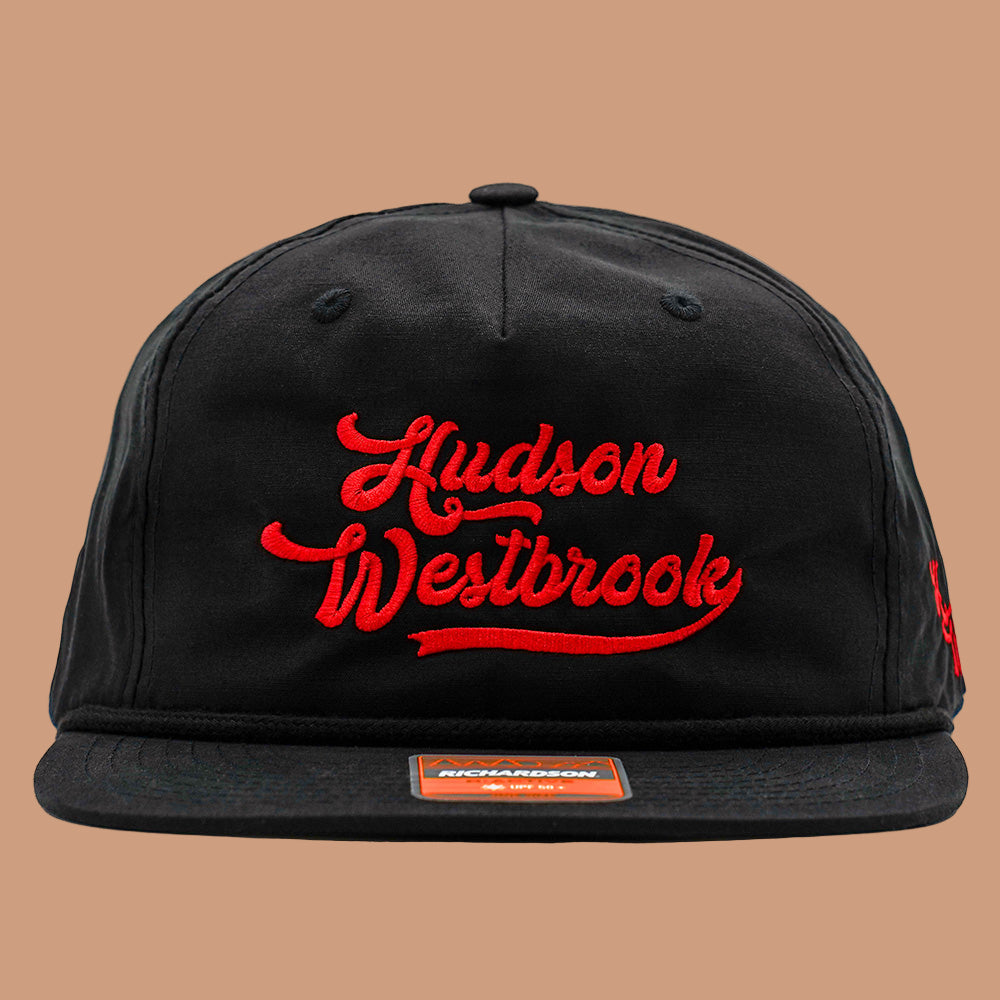 Hudson Westbrook Design - Richardson 256 Rope Cap - BLACK with RED HW